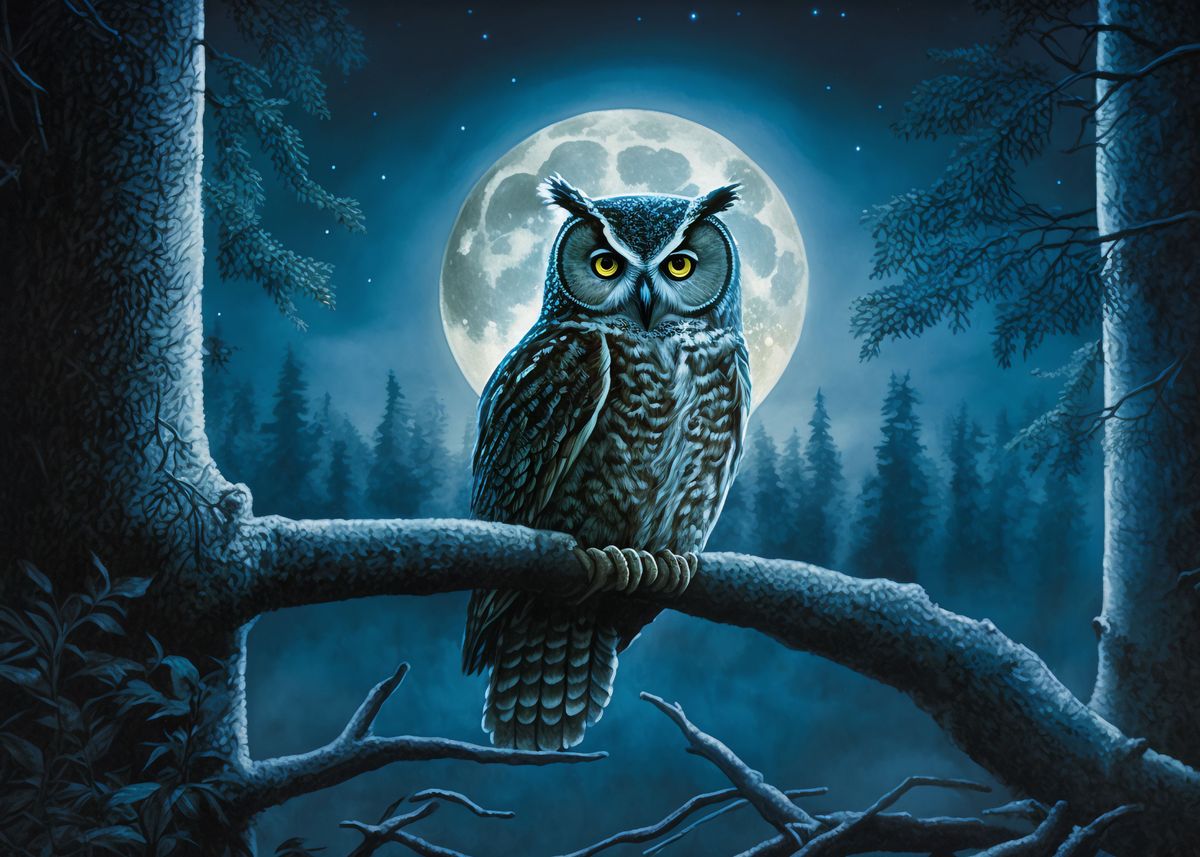 'Cosmic Space Owl' Poster by Bailey DHeath | Displate