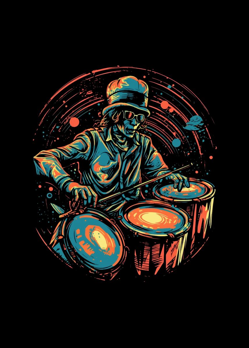 'Drummer Percussionist' Poster, picture, metal print, paint by ...