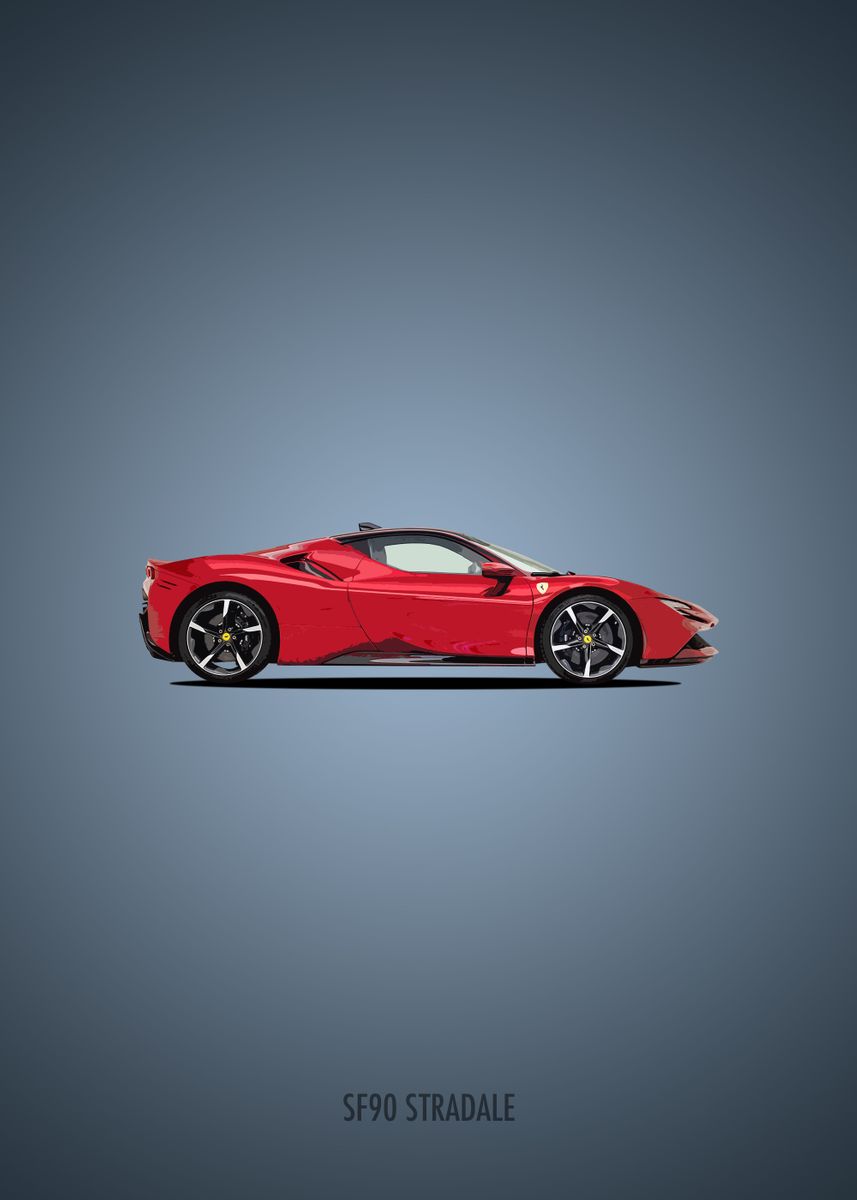 'Ferrari SF90 Stradale' Poster, picture, metal print, paint by Full ...