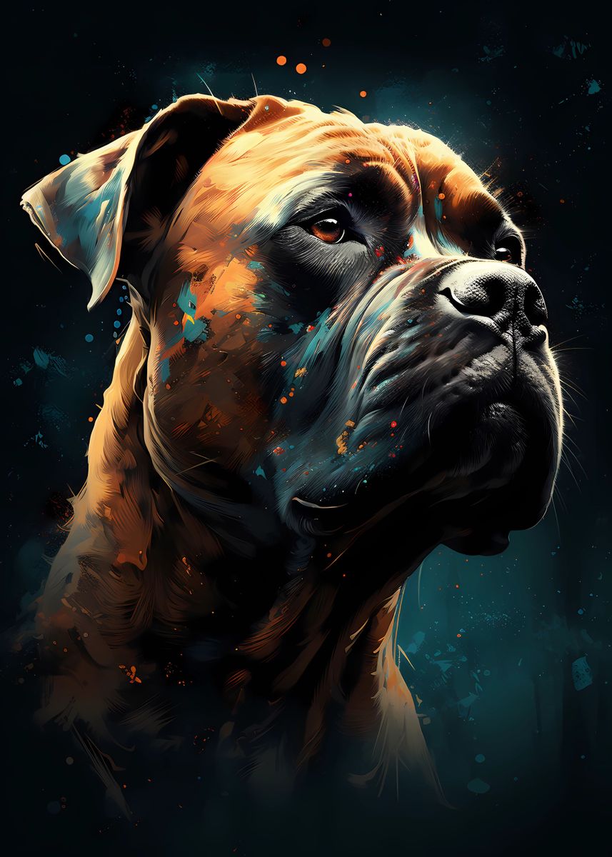 'Boxer Dog Popular' Poster, picture, metal print, paint by Elysia ...