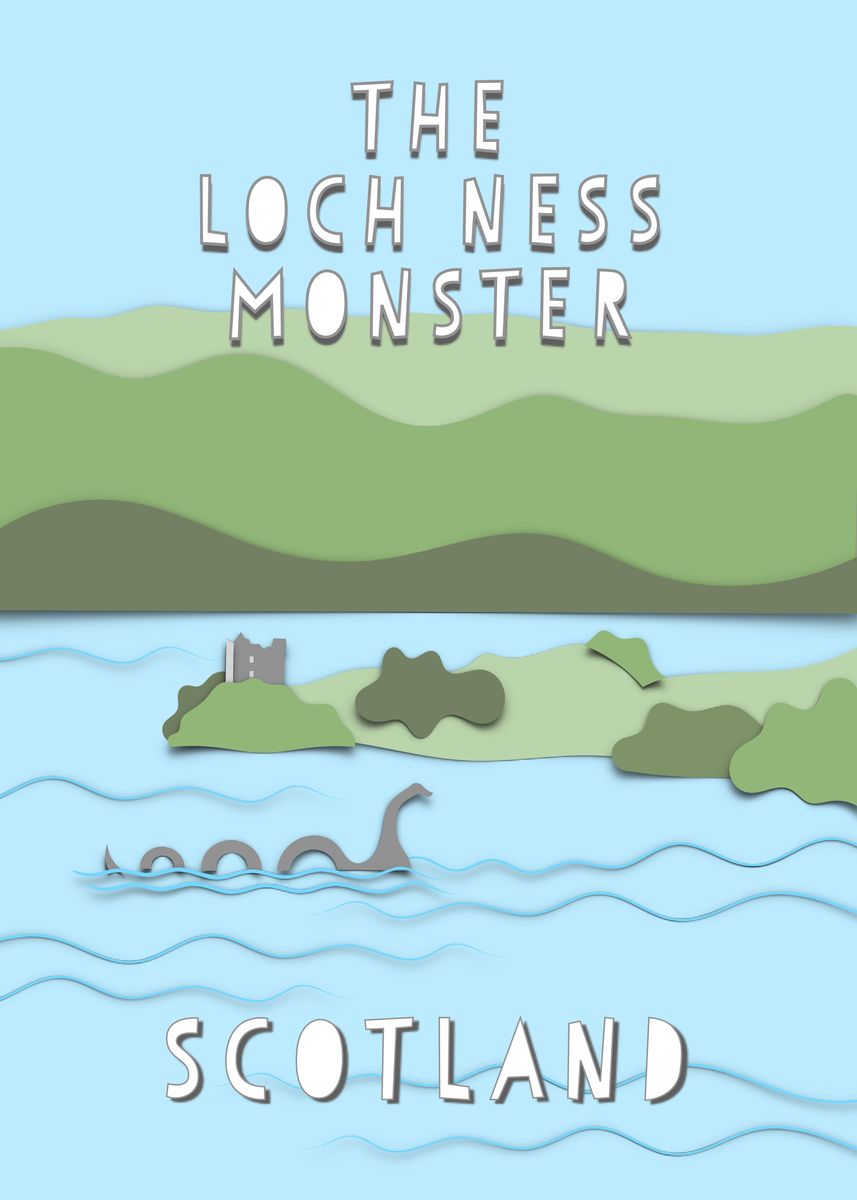 'Scottish Loch Ness Monster' Poster, picture, metal print, paint by ...