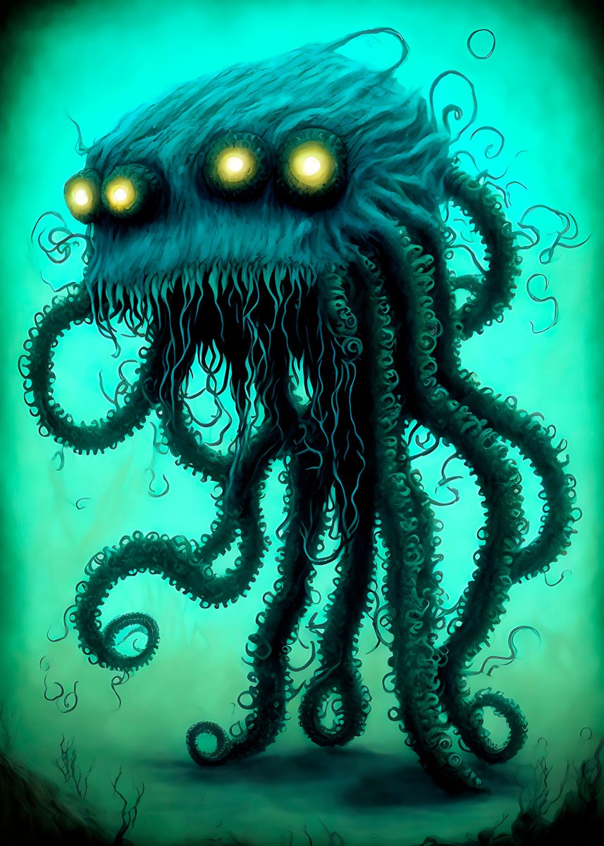 'MYTHOLOGICAL OCTOPUS' Poster, picture, metal print, paint by Osvaldo ...