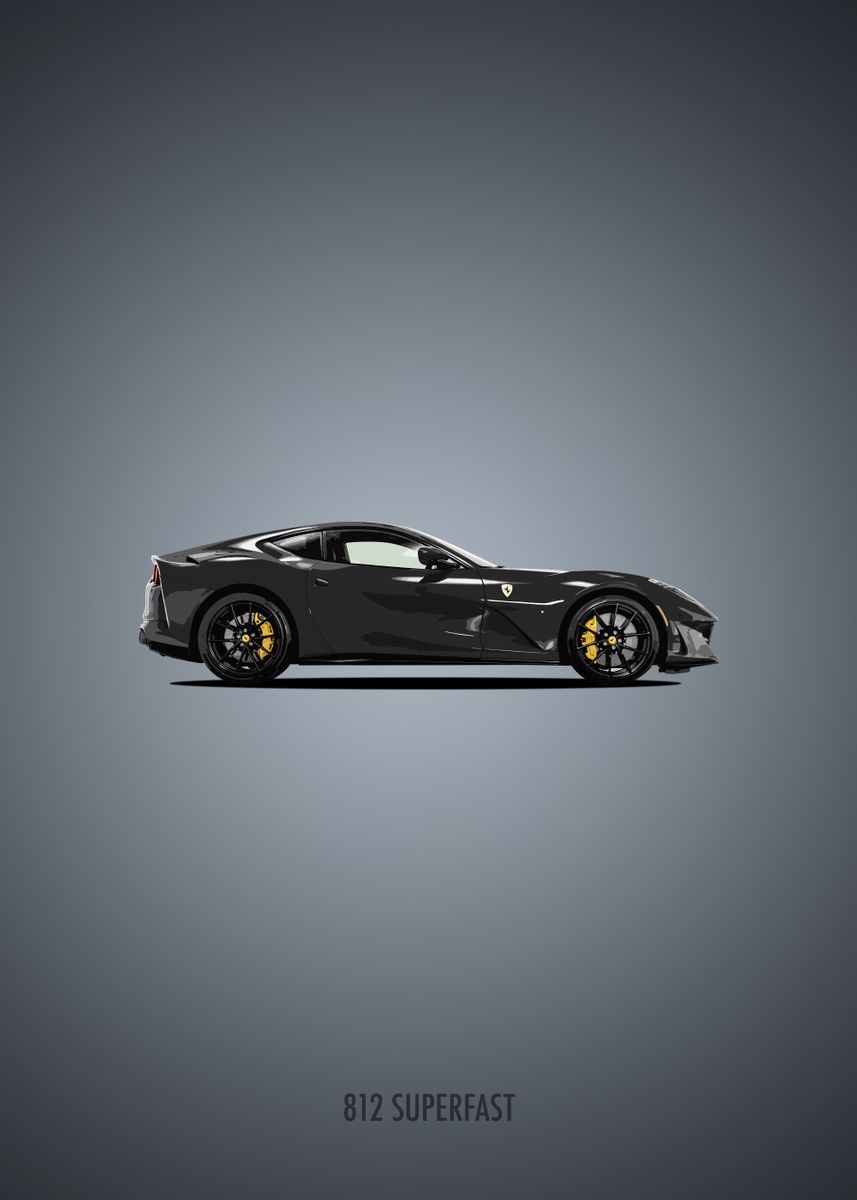 'Ferrari 812 Superfast' Poster, picture, metal print, paint by Full ...