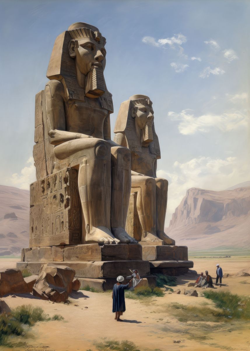 'The Colossi of Memnon' Poster, picture, metal print, paint by Morphic ...