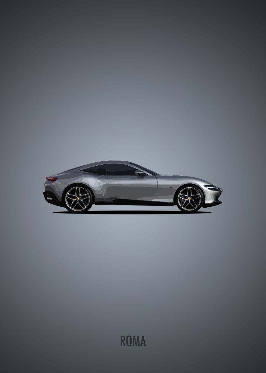 'Ferrari Roma' Poster, picture, metal print, paint by Full Throttle Art ...