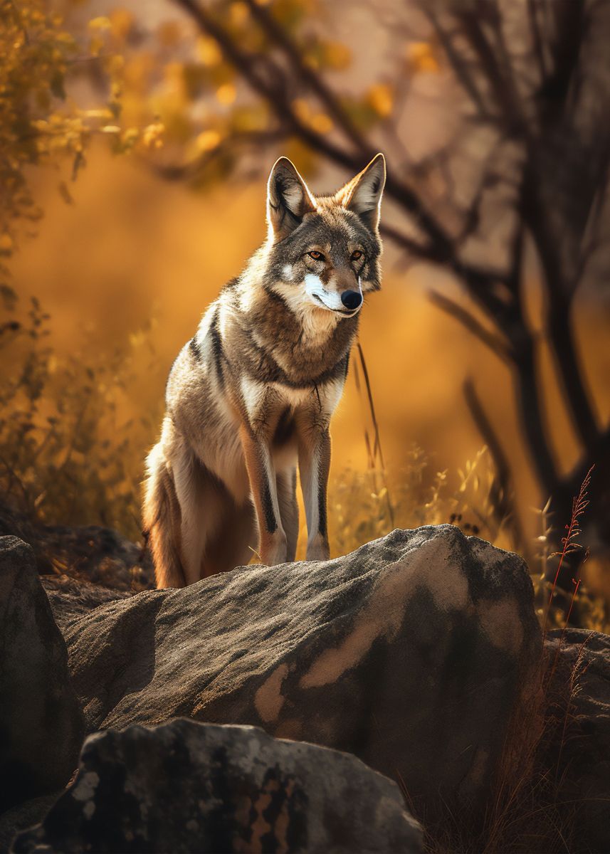 'Sly Coyote' Poster by Zooscape Wildlife | Displate