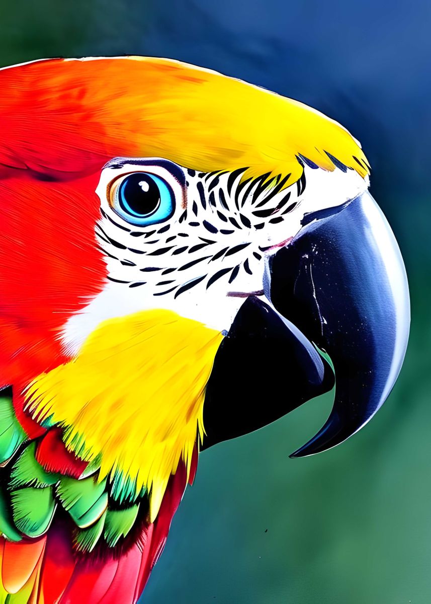 'Colorful parrot' Poster by Neckebroeck | Displate