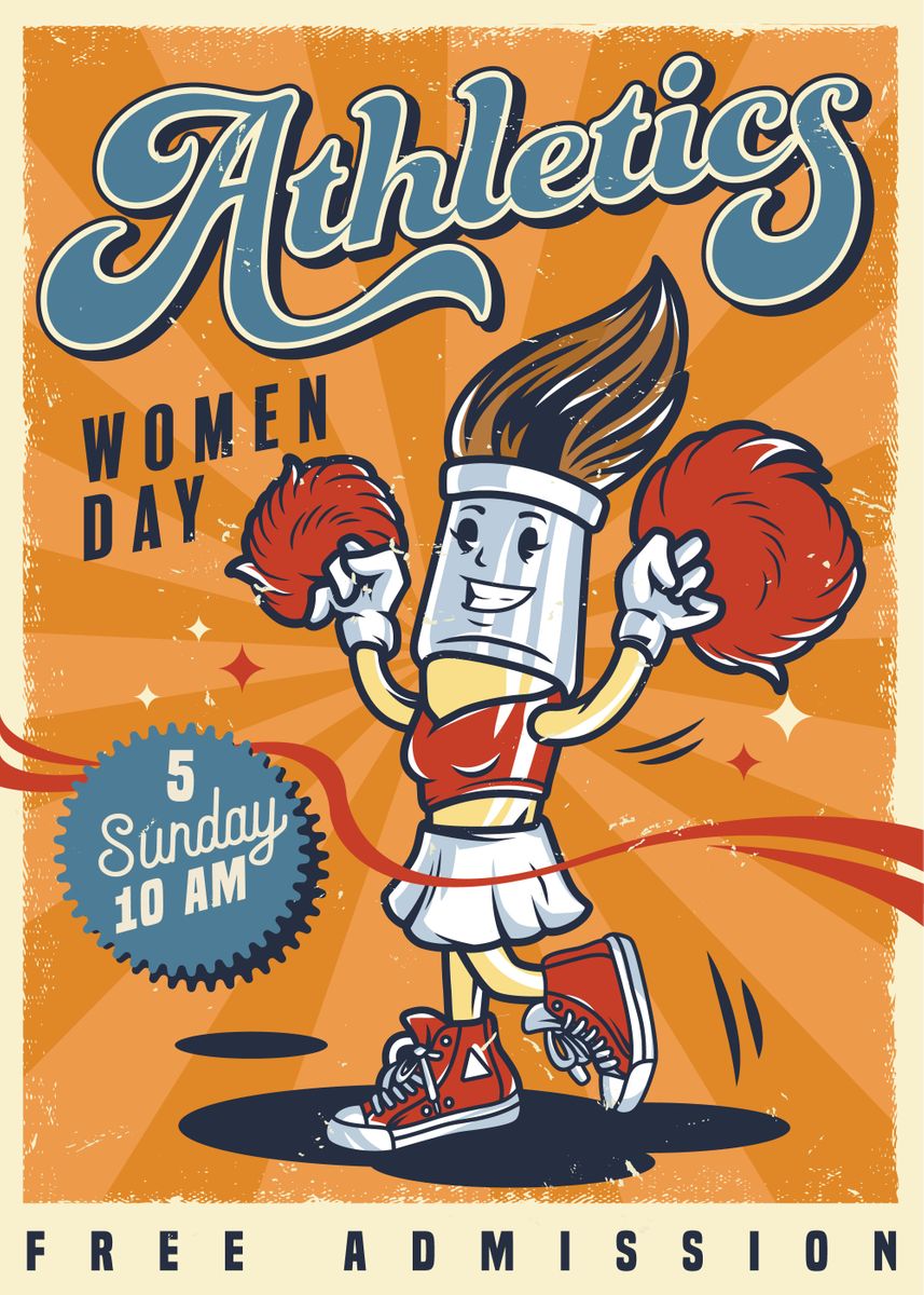 'Athletics Woman Day' Poster, picture, metal print, paint by Allan ...