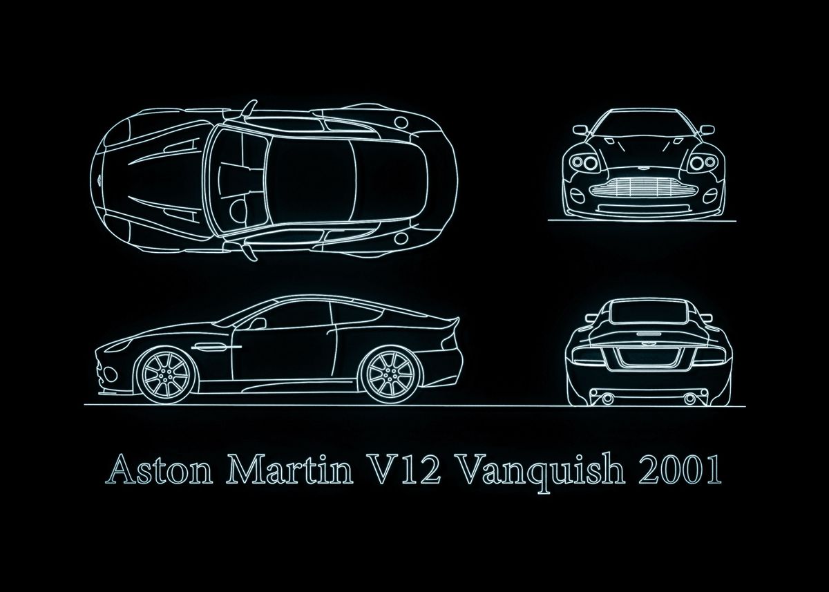 'Aston Martin V12 Vanquish ' Poster by ke ke | Displate