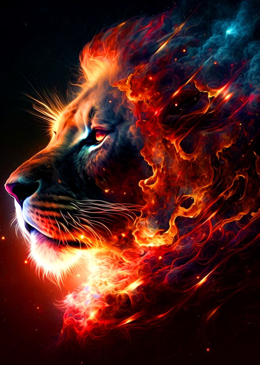 'Lion' Poster by Tiker Arts | Displate