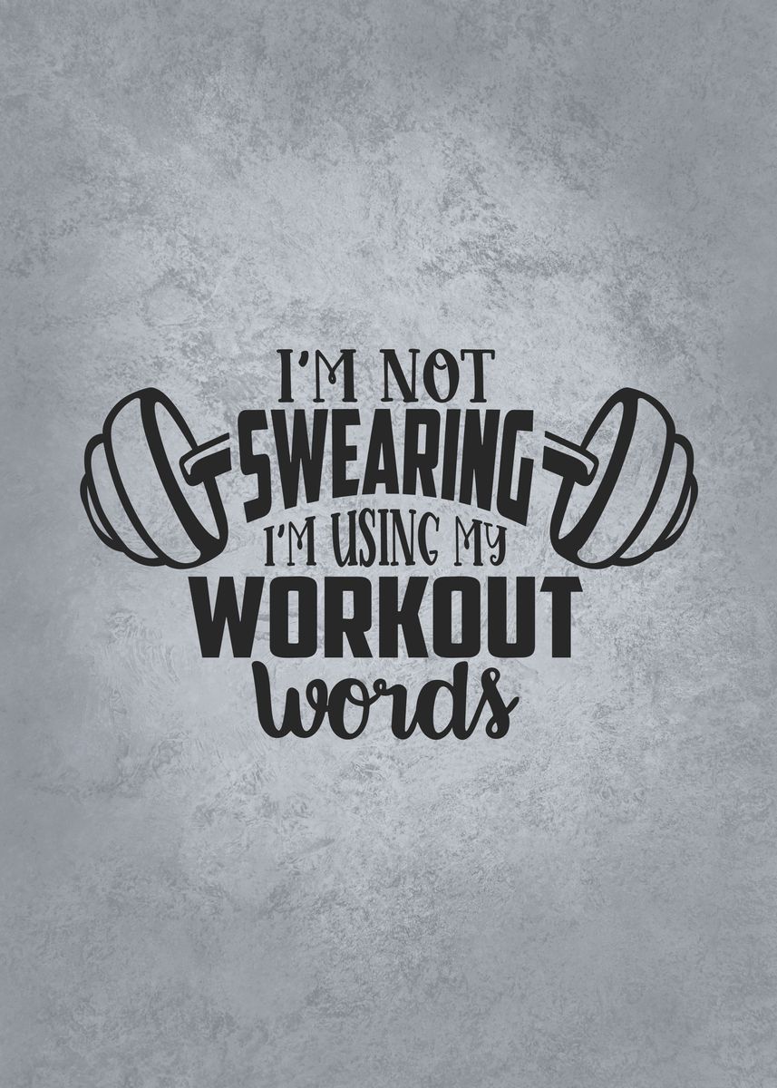 'Funny Curse Words Workout' Poster, picture, metal print, paint by ...