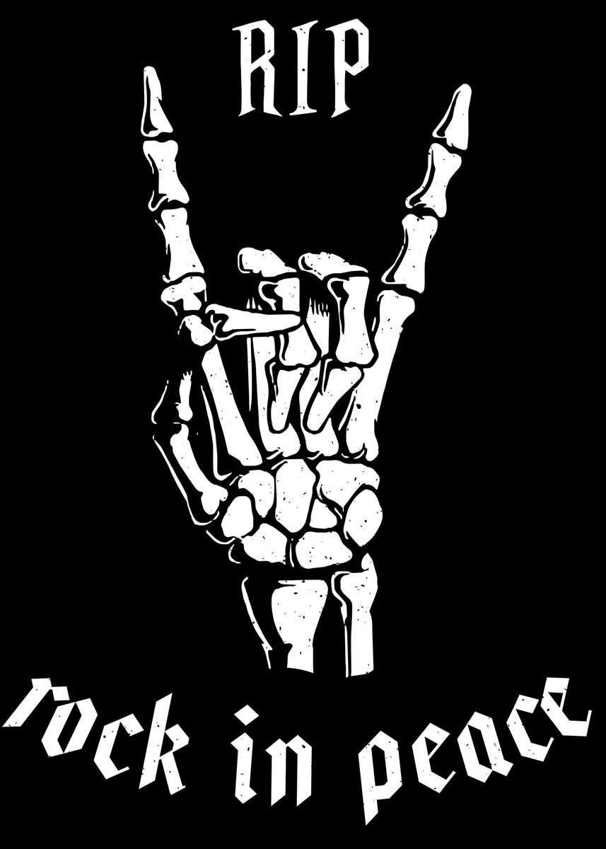 'Rock in Peace RiP' Poster by Chris Feil | Displate