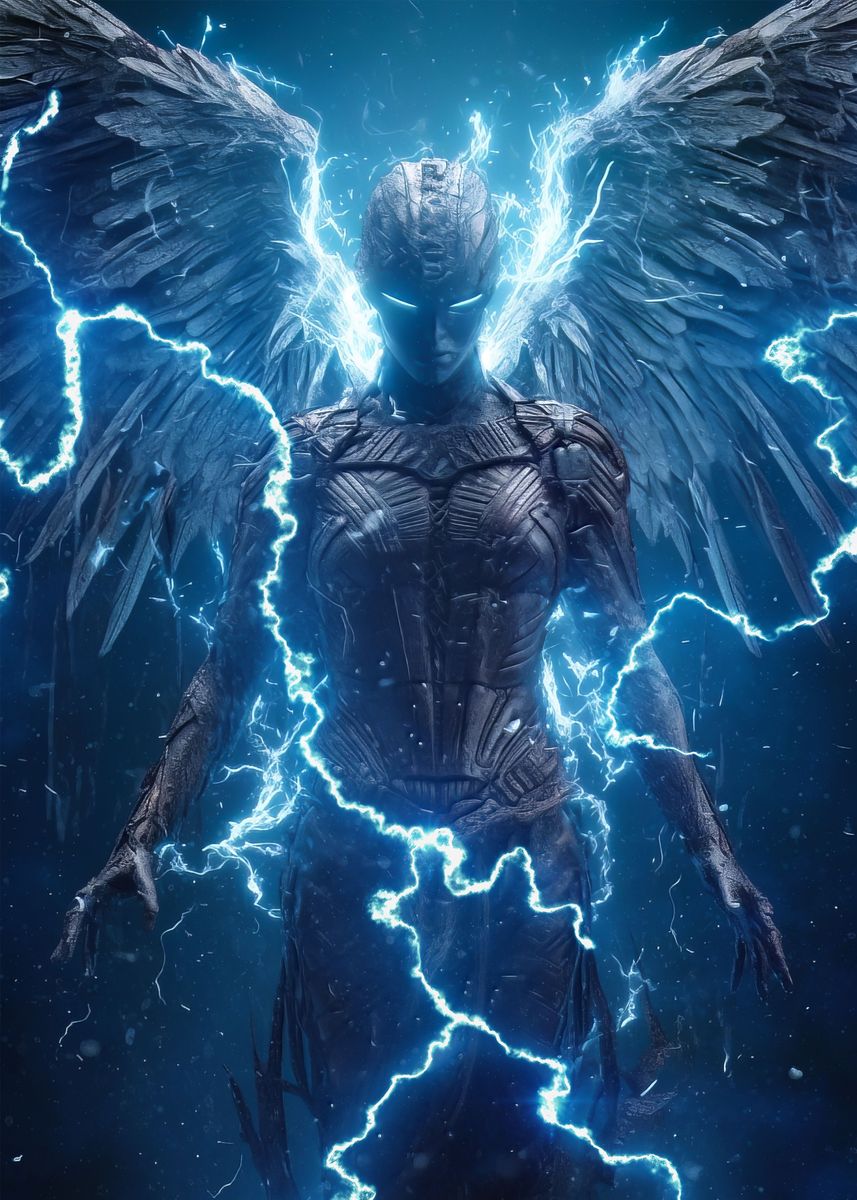 'Electric angel' Poster, picture, metal print, paint by Karolina ...