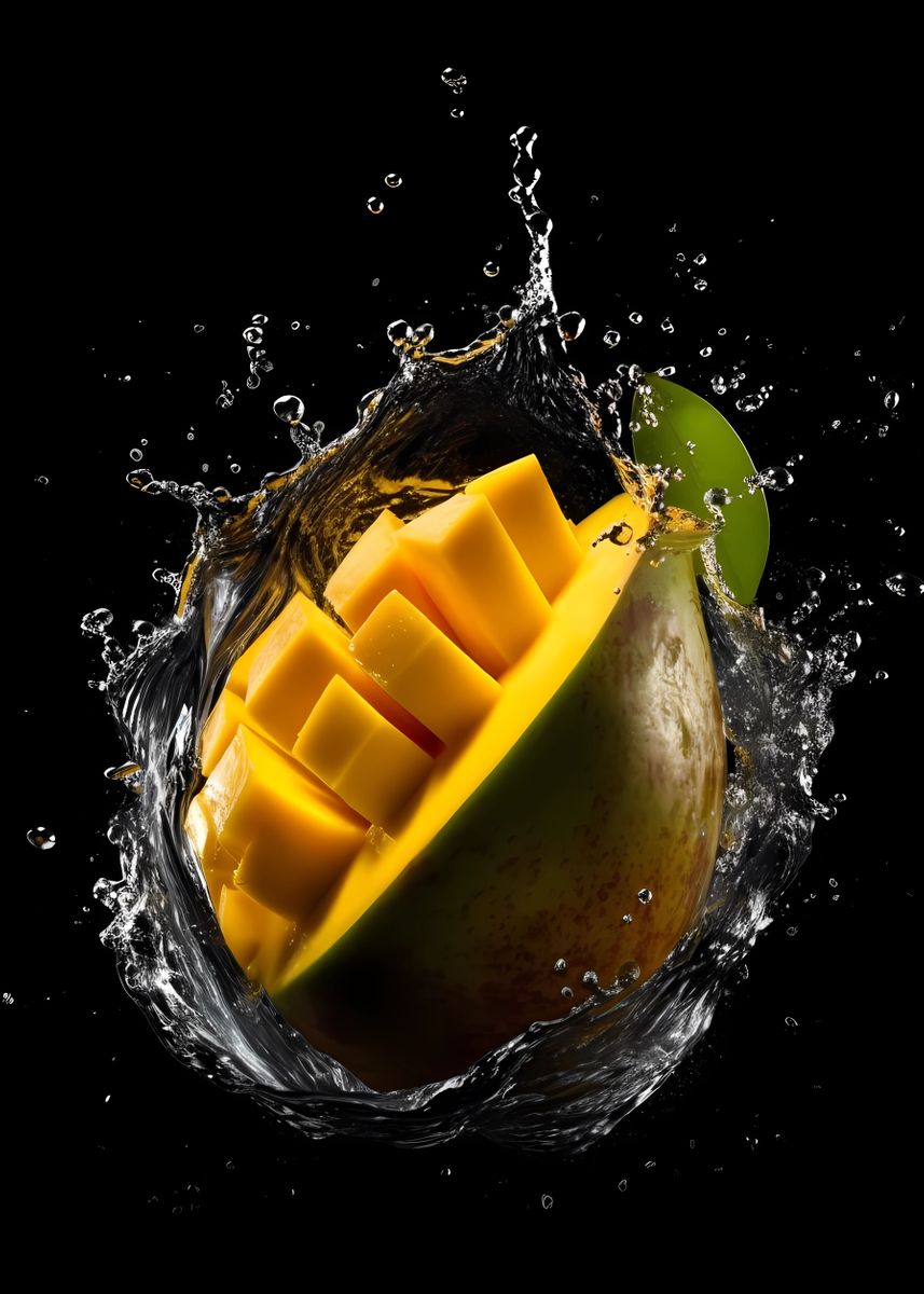 'Sliced Mango' Poster, picture, metal print, paint by David Scott ...