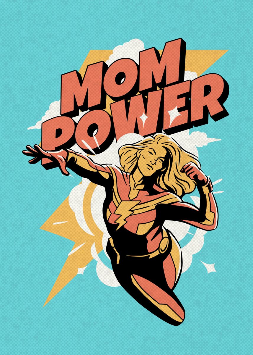 'Super Mom' Poster, picture, metal print, paint by Cool Worker | Displate