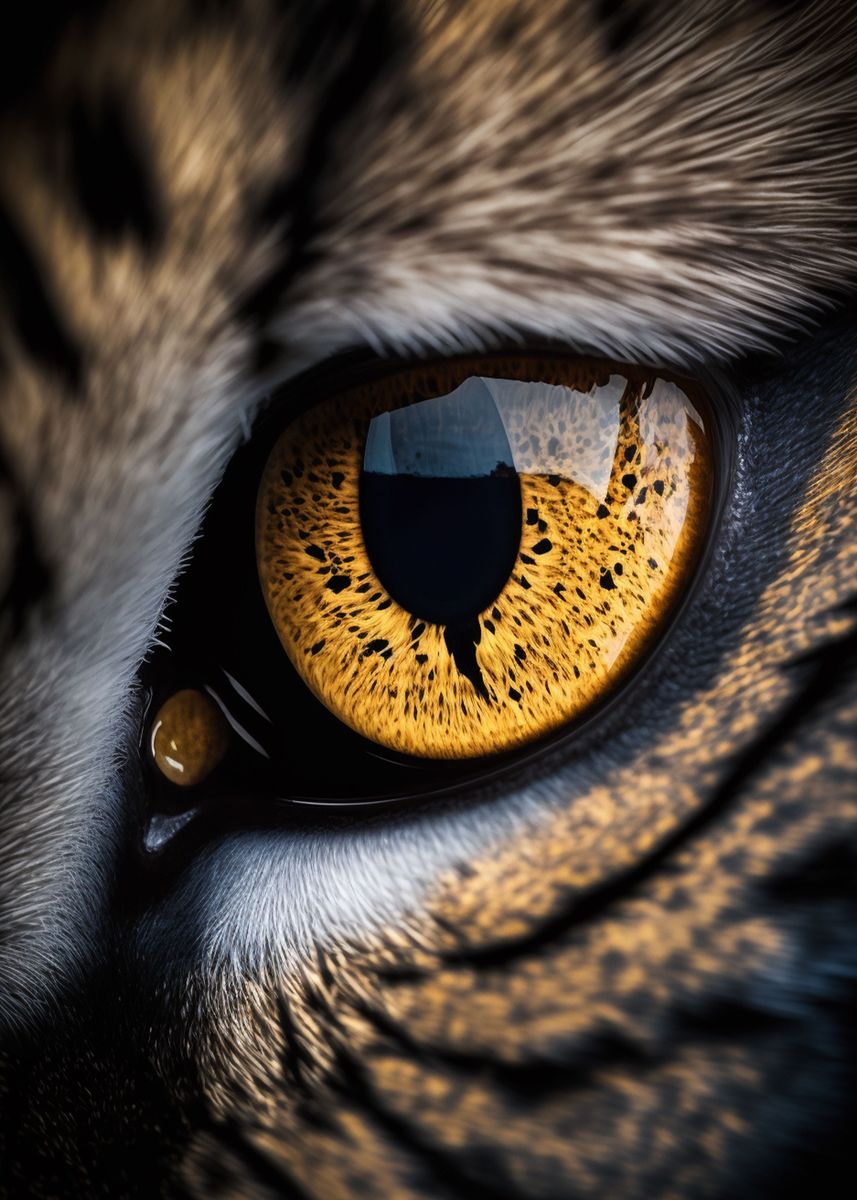 'The Feline Stare A Window' Poster, picture, metal print, paint by ...