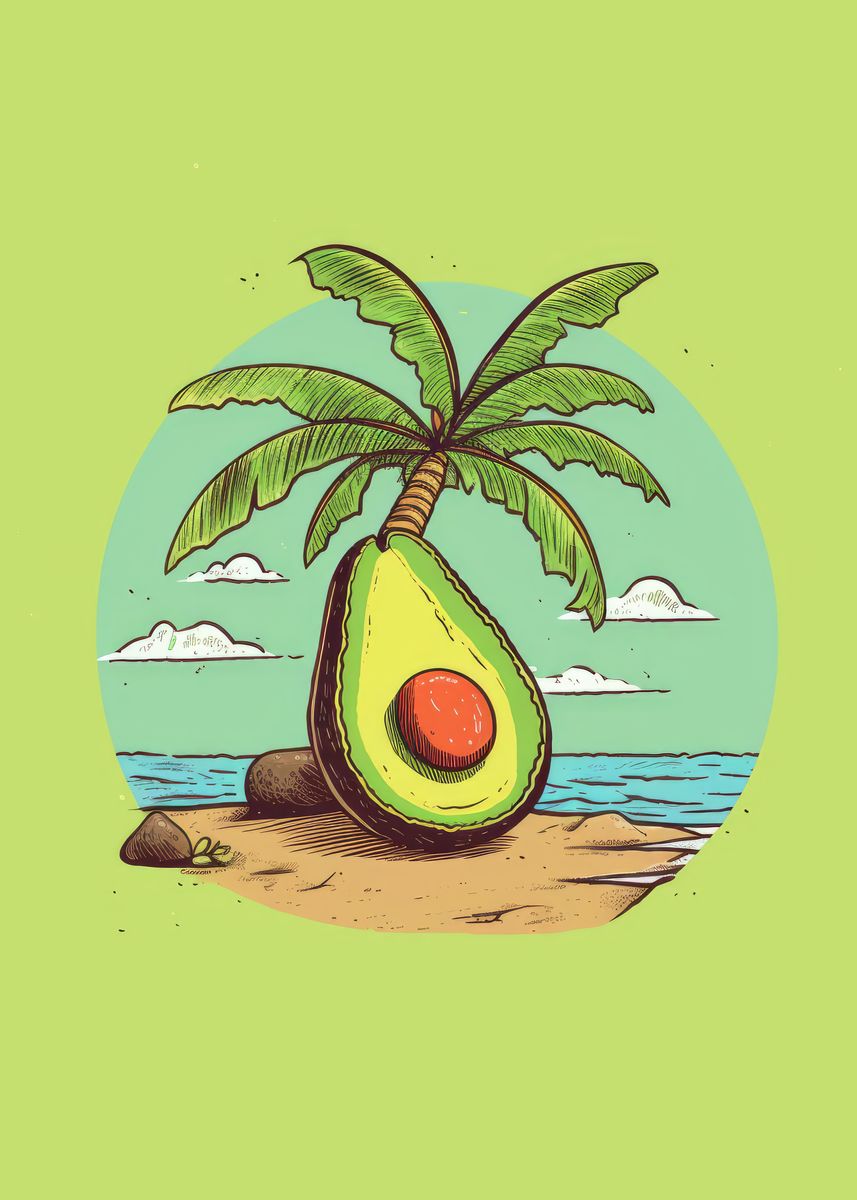 'Avocado Island' Poster by Jensen Art | Displate