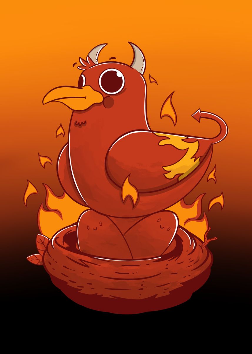 'Devil Bird' Poster, picture, metal print, paint by ArtThree Studio ...