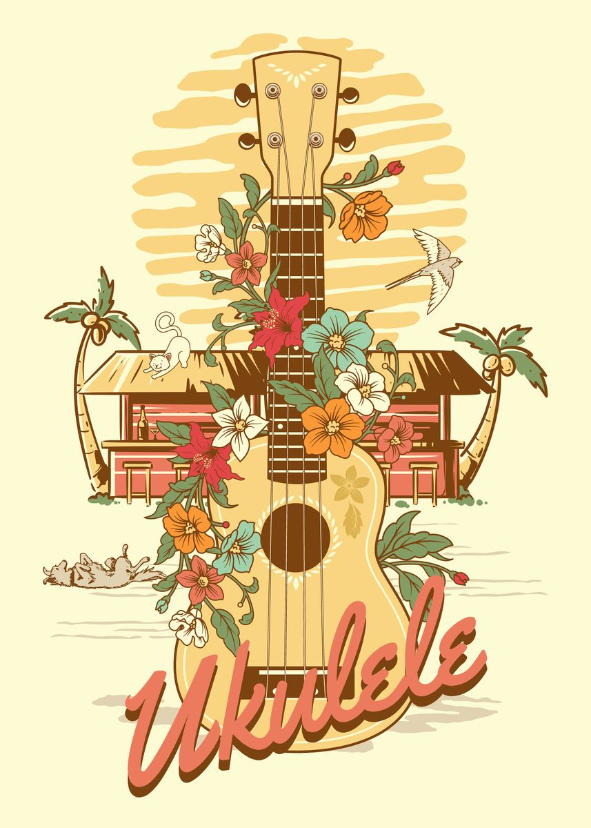 'Ukulele' Poster, picture, metal print, paint by Cool Worker | Displate