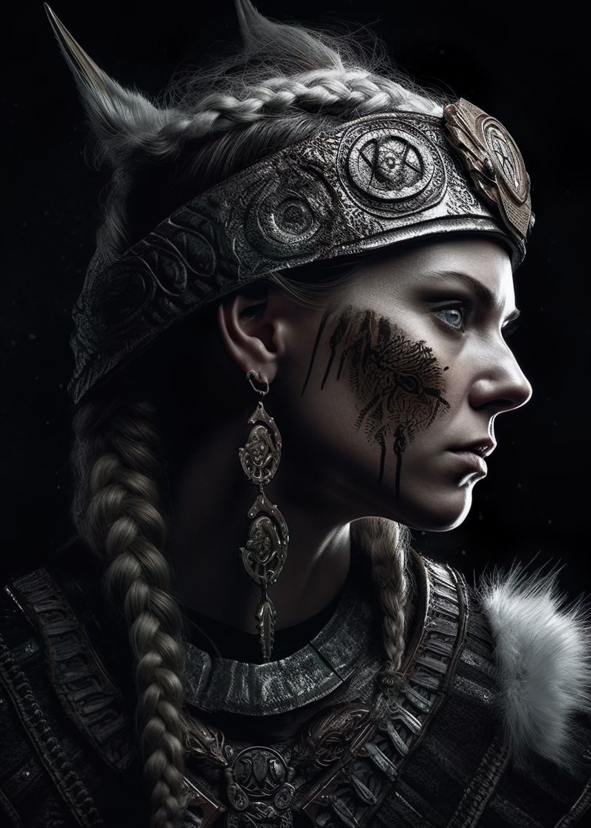 'Viking Warrior Princess' Poster by Fantasy Realm | Displate