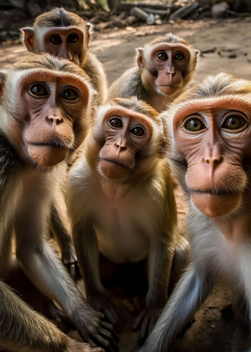 'Monkey Animal Selfie' Poster by David Godbehere | Displate