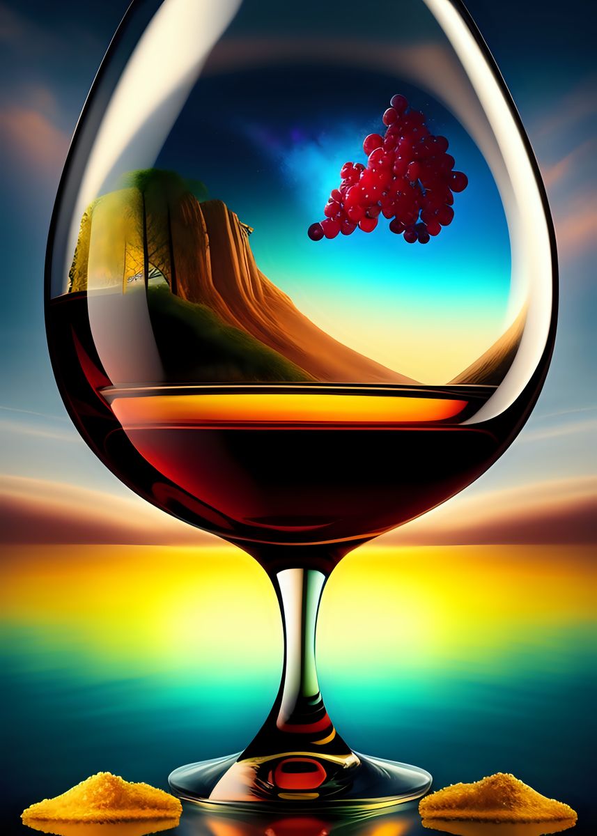 'Wine Fantasy' Poster, picture, metal print, paint by ACR ACR | Displate