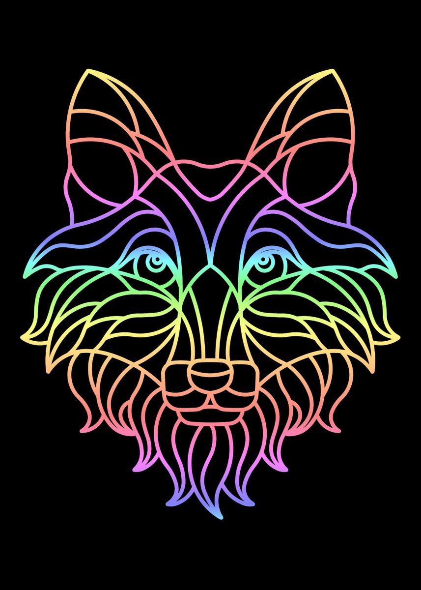 'Fox 01' Poster, picture, metal print, paint by Mr Wolfheart | Displate