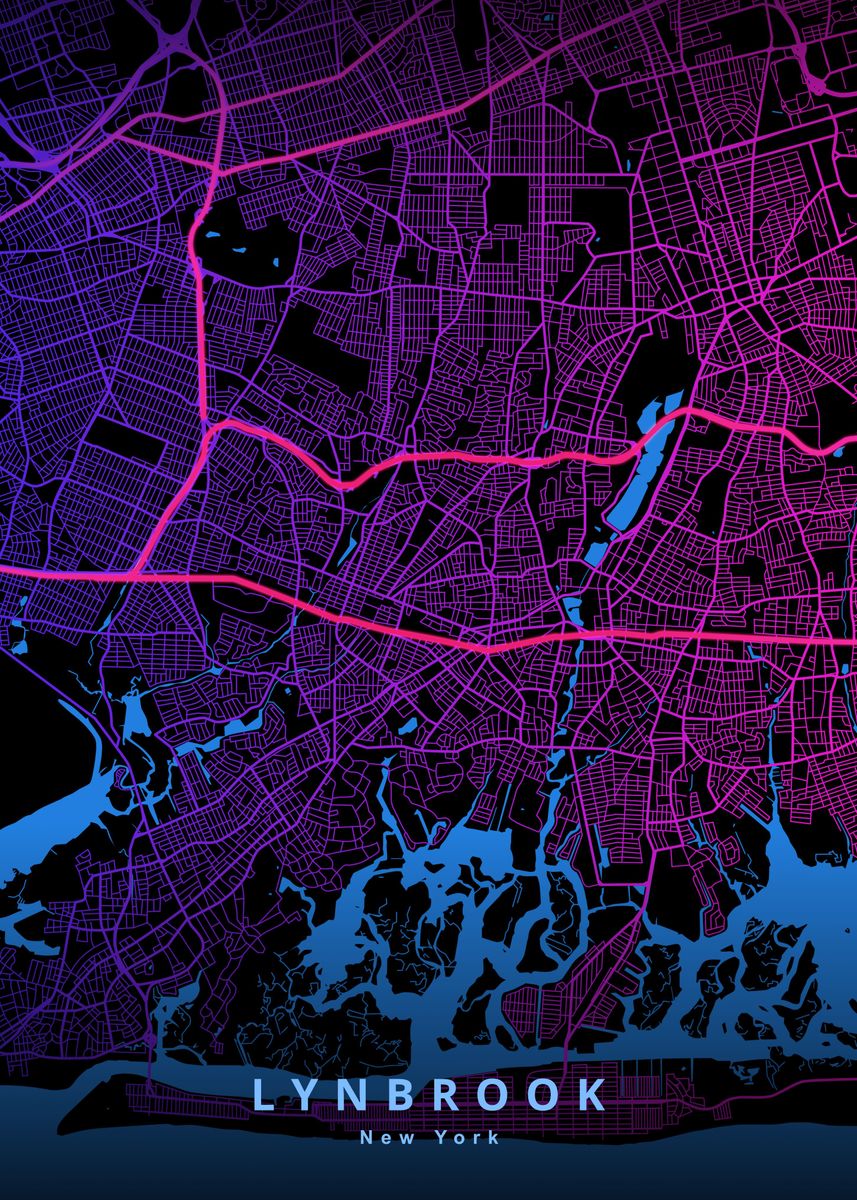 'Lynbrook' Poster, picture, metal print, paint by Deeo | Displate