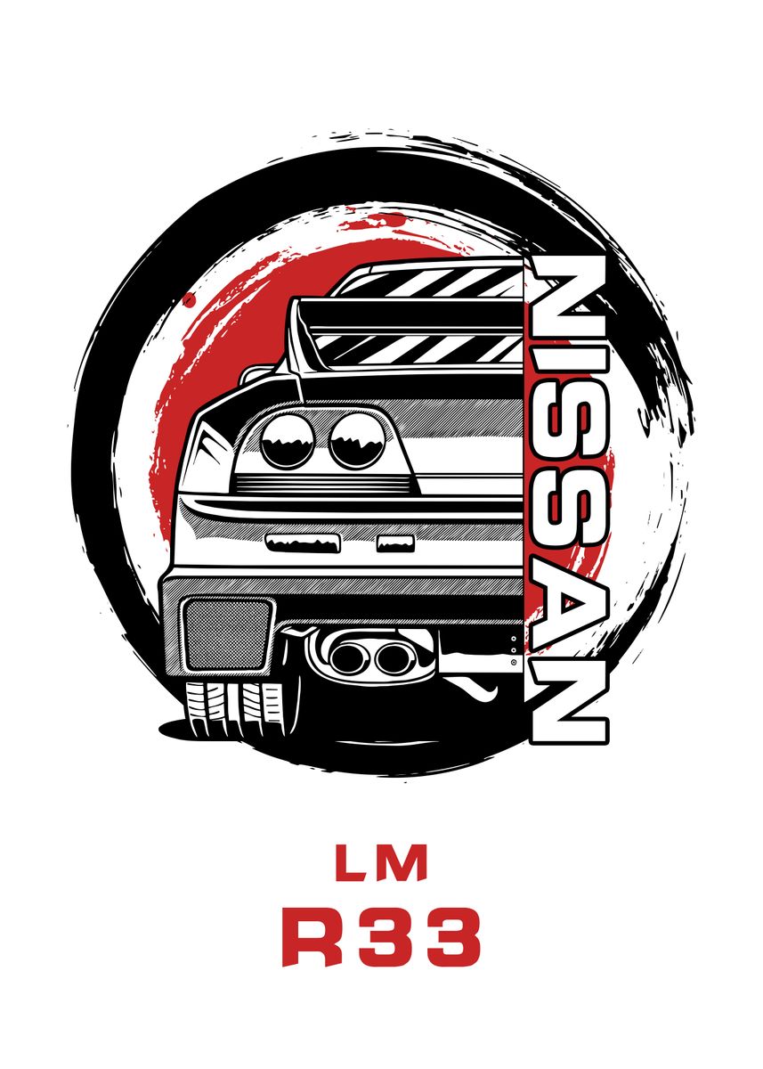 'Nissan R33 Skyline' Poster, picture, metal print, paint by Faissal ...