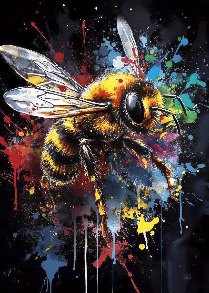 'Bee painting' Poster, picture, metal print, paint by Karolina ...