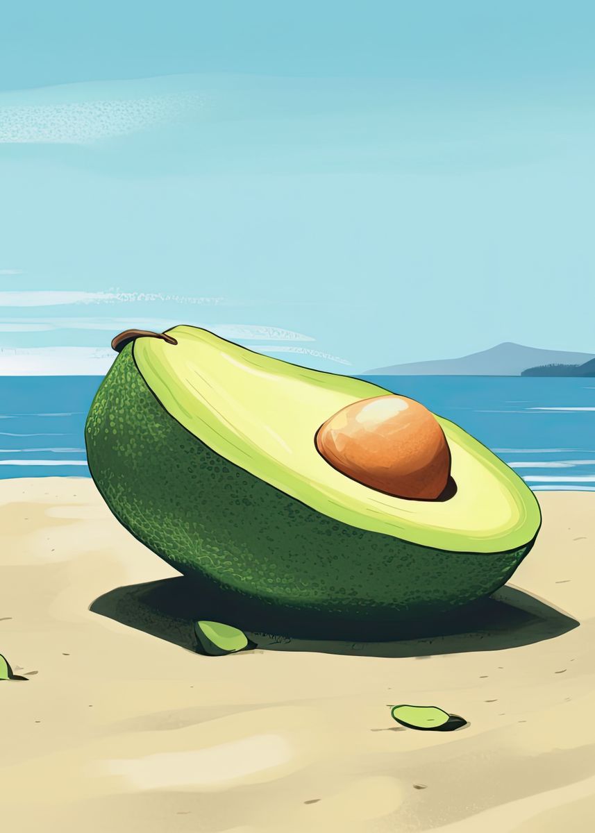 'Avocado Chill Out' Poster, picture, metal print, paint by Jensen Art ...