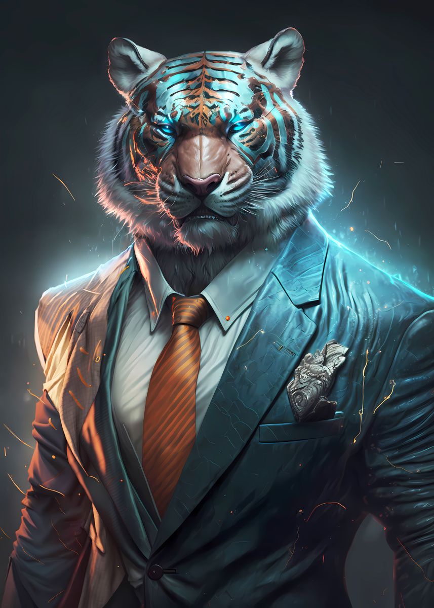'CEO Tiger In Suit' Poster by Luong Phat | Displate