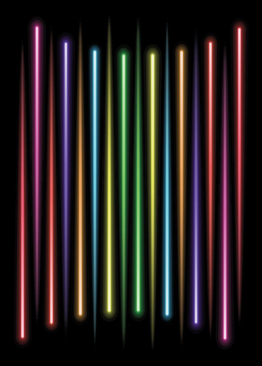 'Vertical Laser Beams' Poster, picture, metal print, paint by Christian ...
