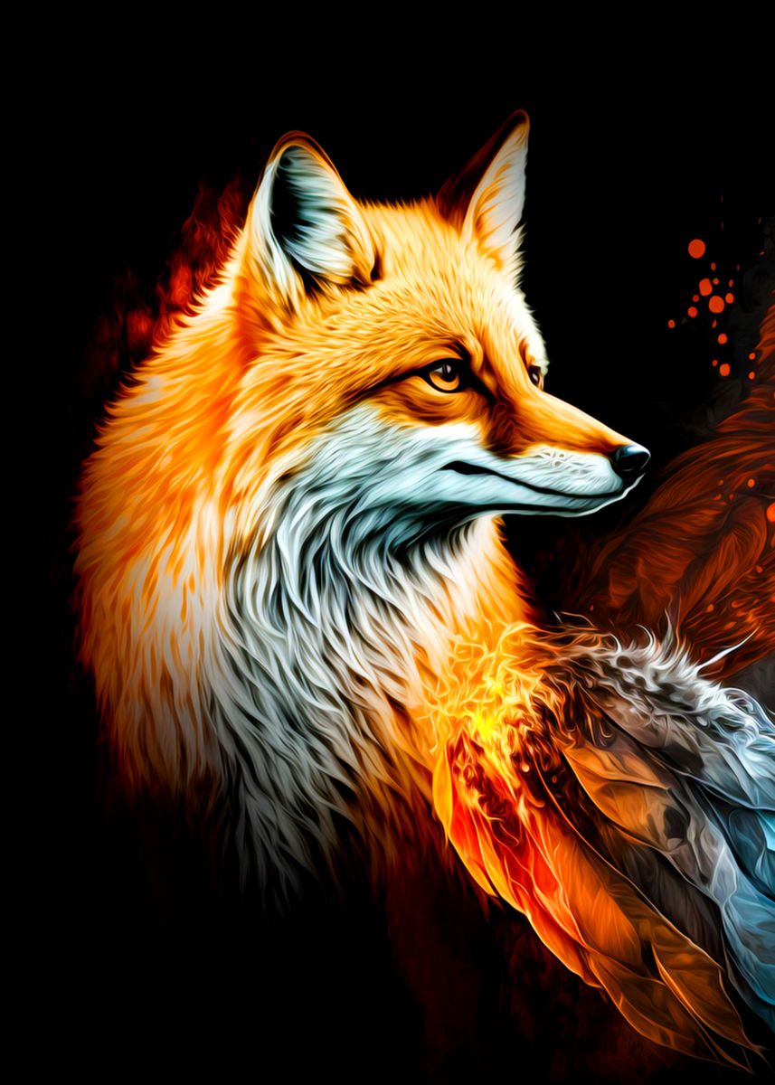'Fantasy Fox' Poster, picture, metal print, paint by Haibara Inuya ...