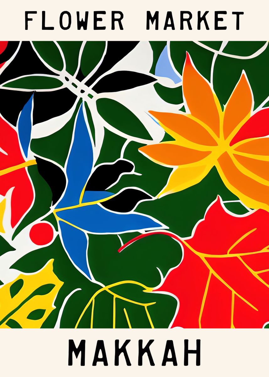 'MAKKAH Flower Market' Poster by BluePinkPanther | Displate