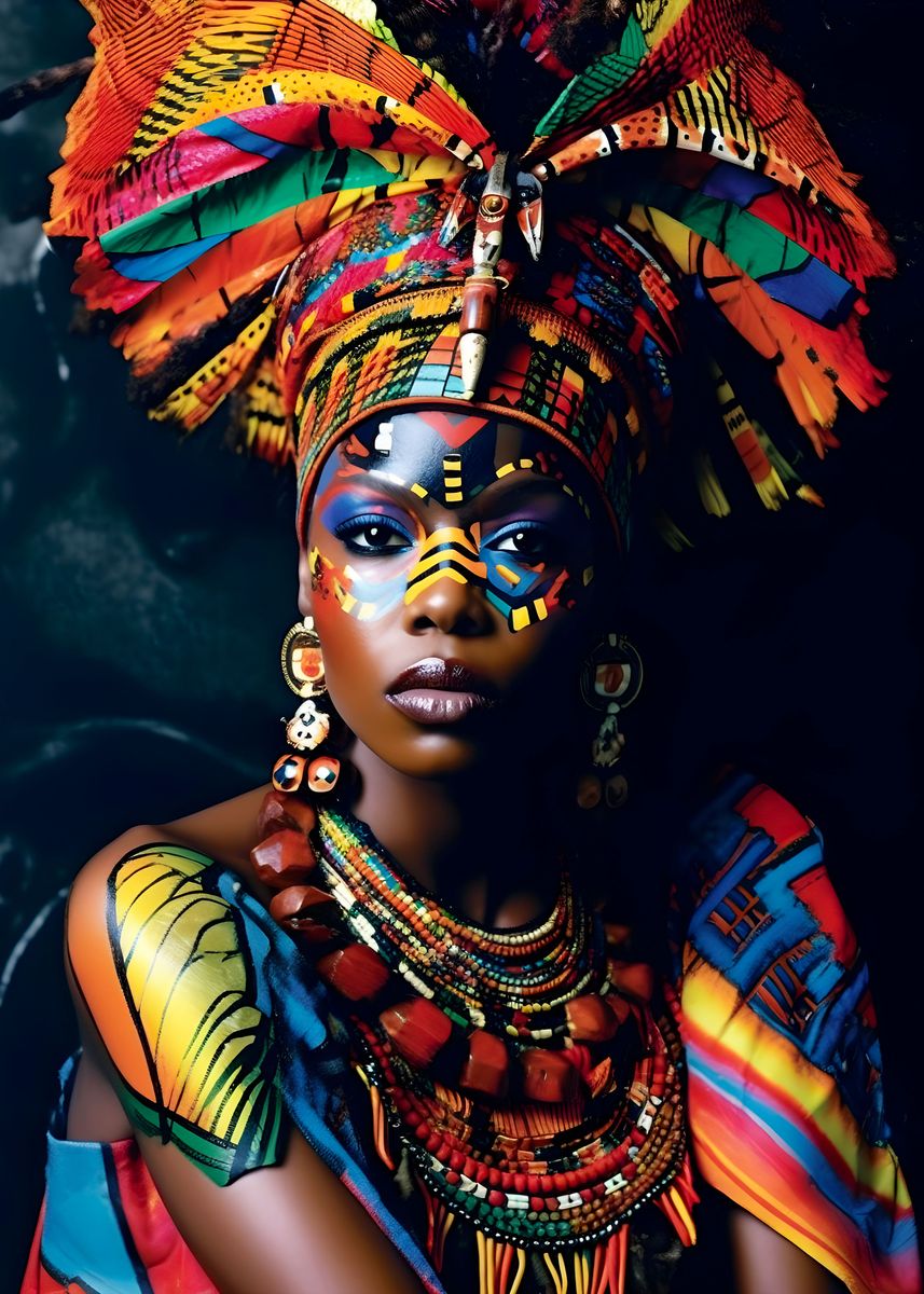 'African Queen' Poster, picture, metal print, paint by helveola | Displate