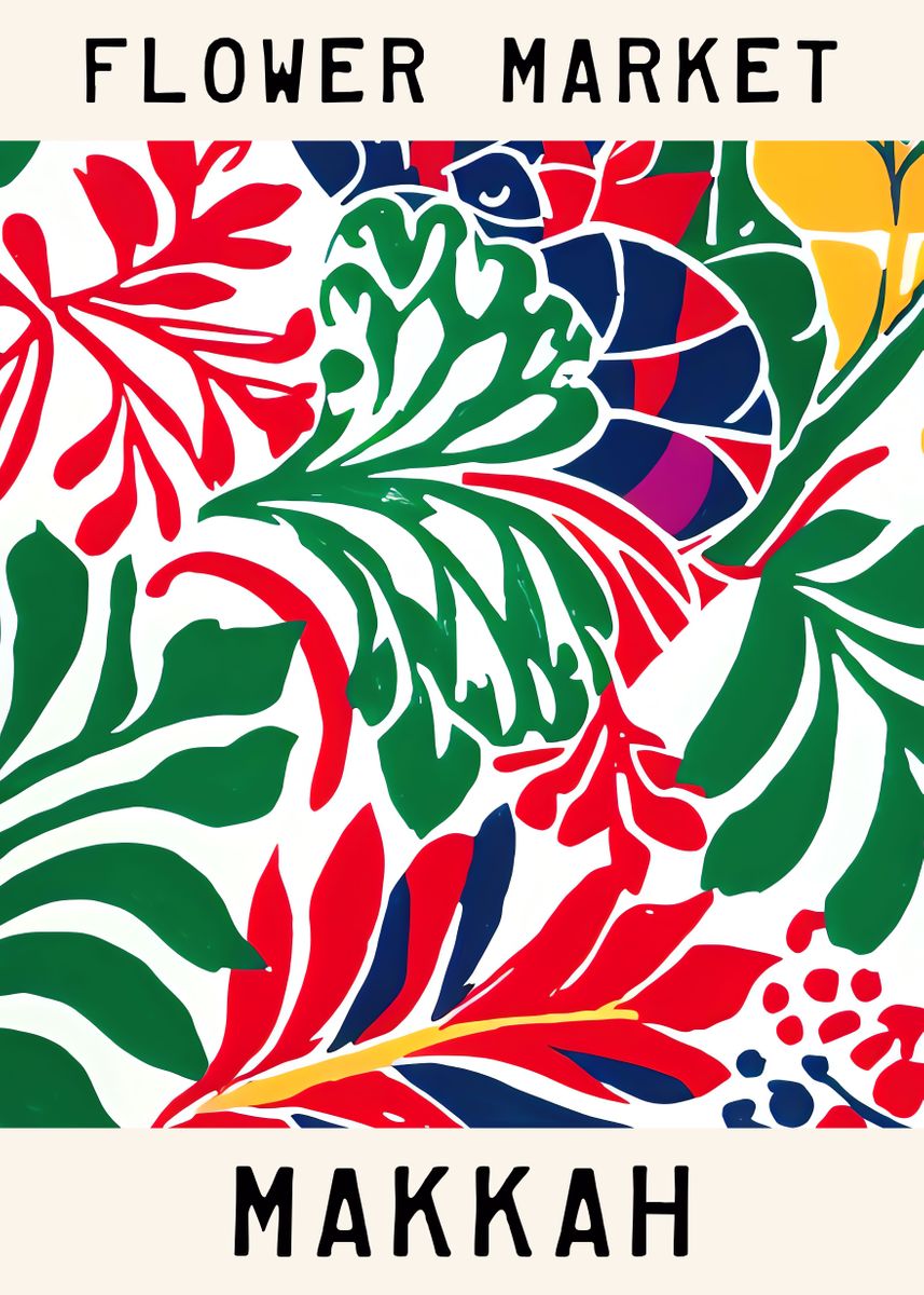 'MAKKAH Flower Market ' Poster, picture, metal print, paint by BluePinkPanther | Displate