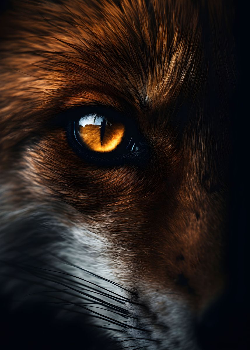 'Fascinating Fox Eye Macro' Poster, picture, metal print, paint by ...