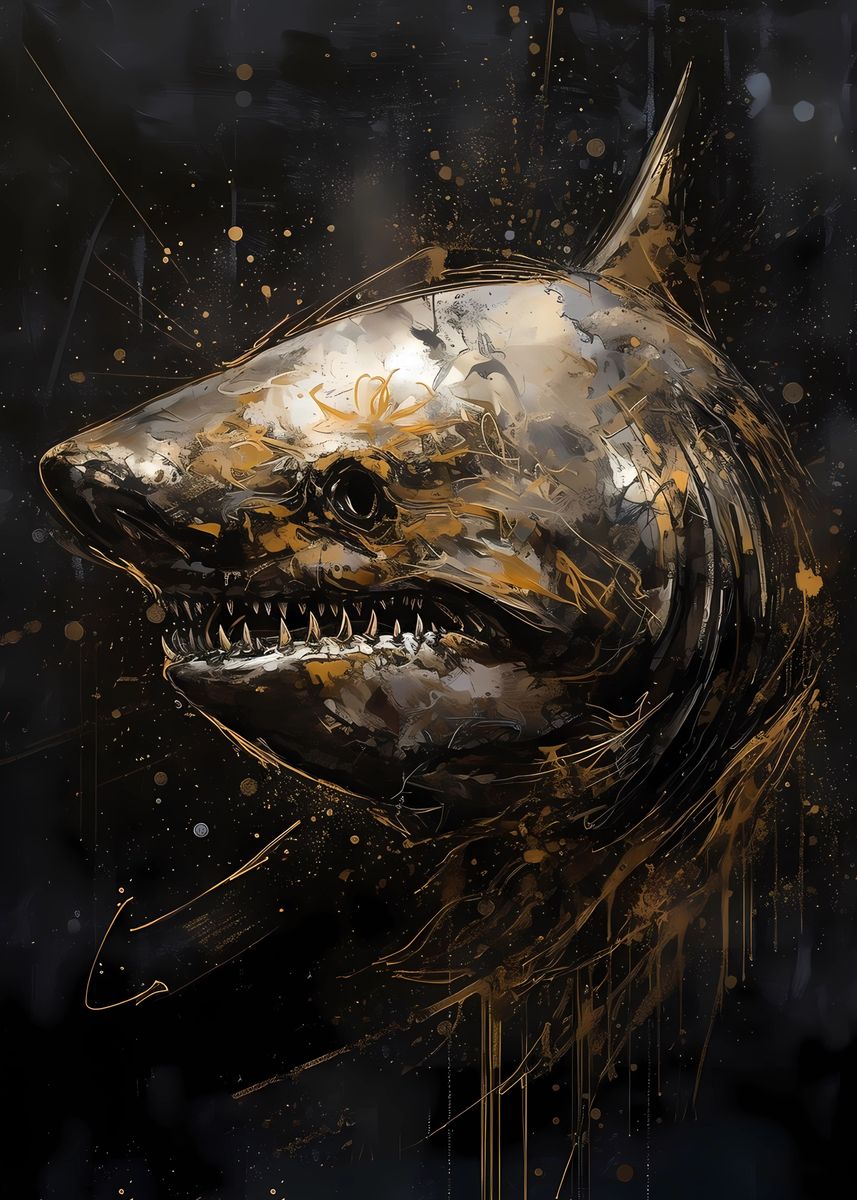 'Shark Cuddly' Poster, picture, metal print, paint by Antonette Studio ...