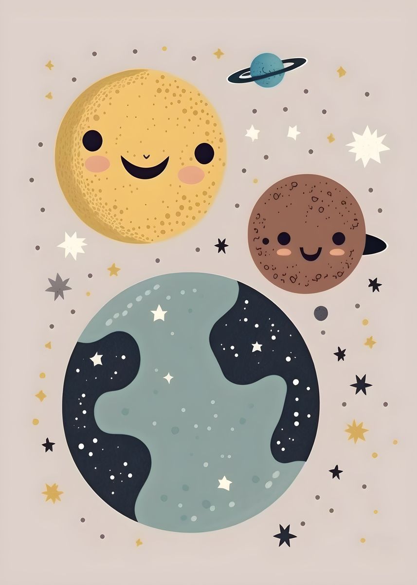 'Solar Earth Moon' Poster, picture, metal print, paint by Khloi Marinoy ...