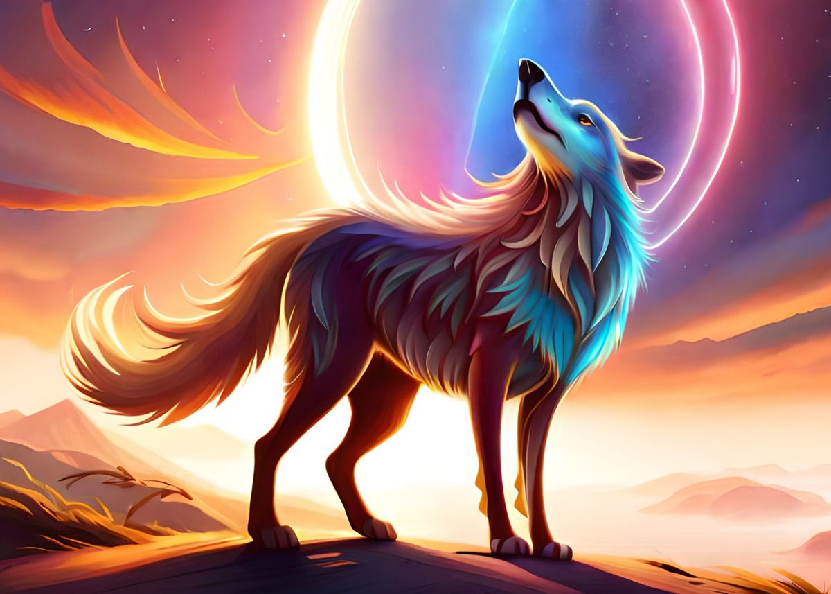'Fantasy wolf' Poster by Below Horizon | Displate