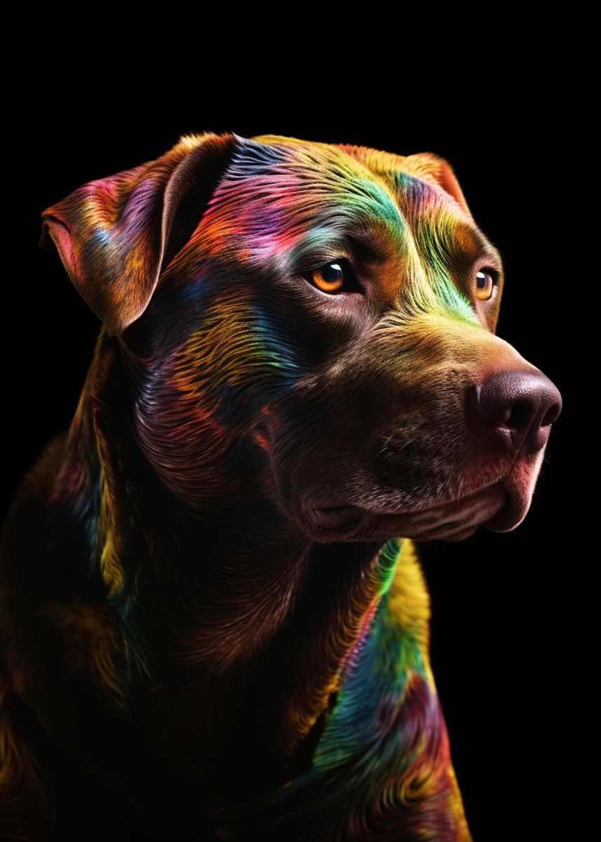 'Colorful Dog' Poster, picture, metal print, paint by Wall Harmonic ...