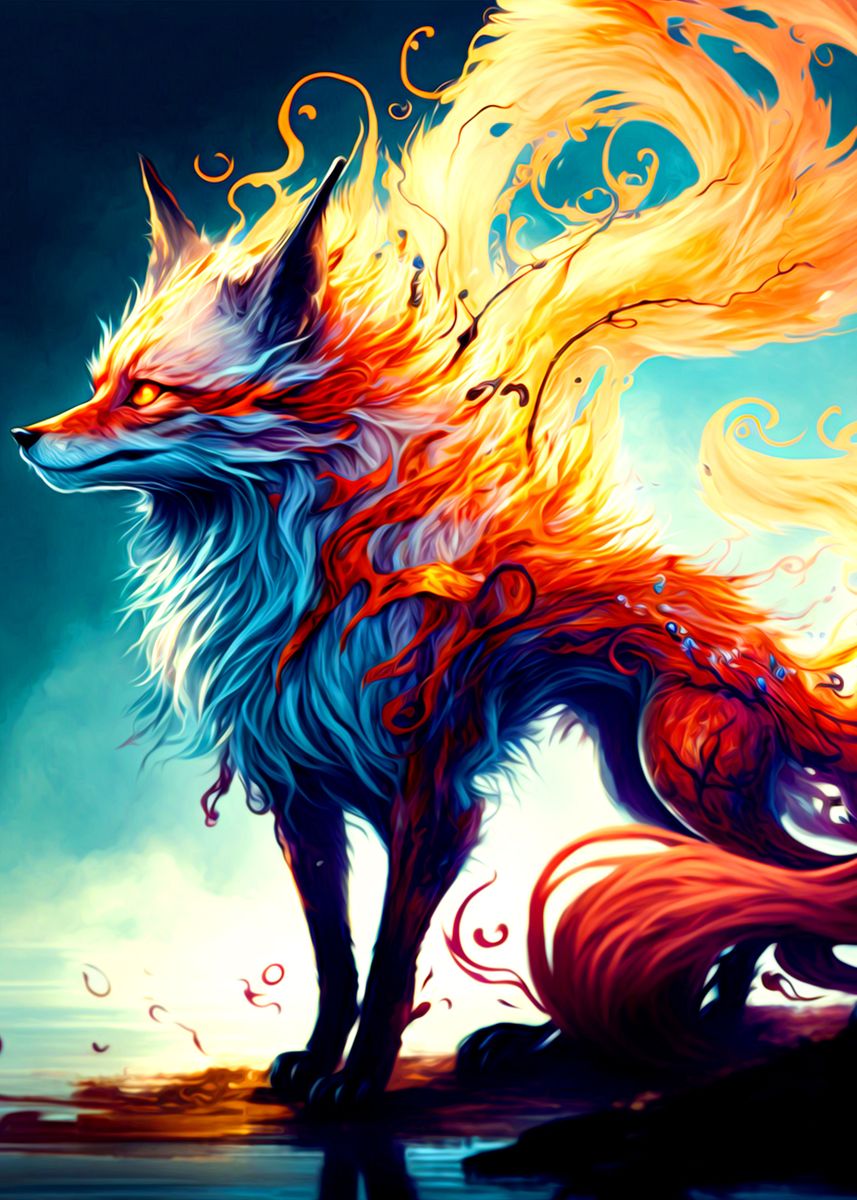 'Fantasy Fox' Poster, picture, metal print, paint by Haibara Inuya ...