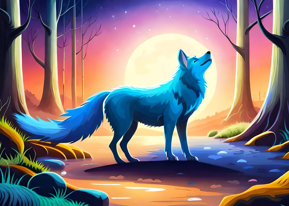 'Fantasy wolf' Poster by Below Horizon | Displate