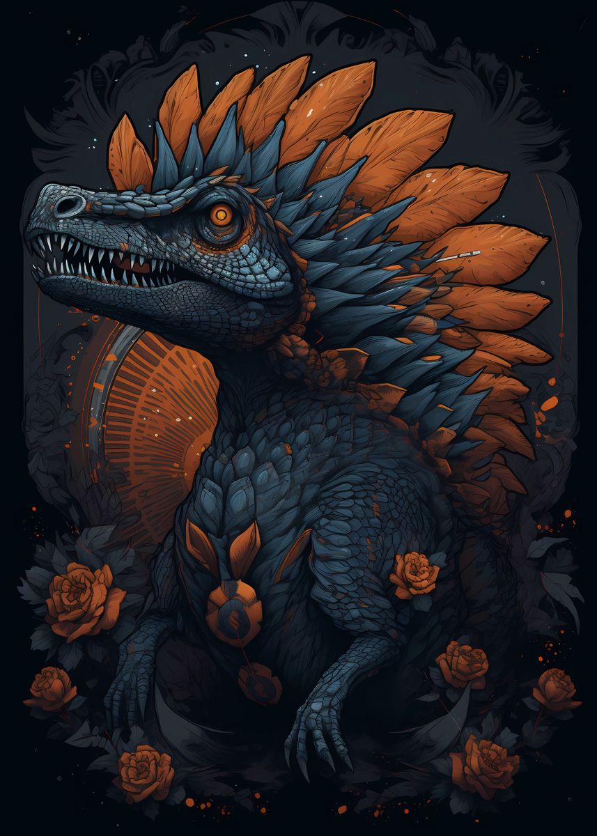'Stegosaurus Fantastical' Poster, picture, metal print, paint by Aleena ...