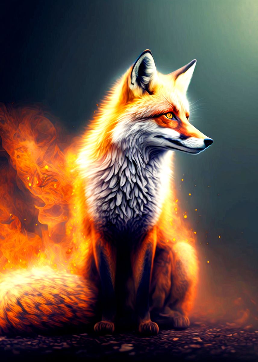 'Fantasy Fox' Poster, picture, metal print, paint by Haibara Inuya ...