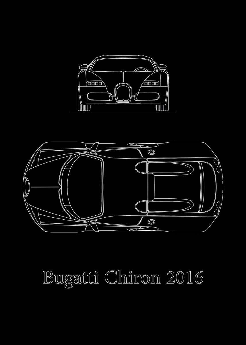 'Bugatti Chiron 2016' Poster, picture, metal print, paint by ke ke ...