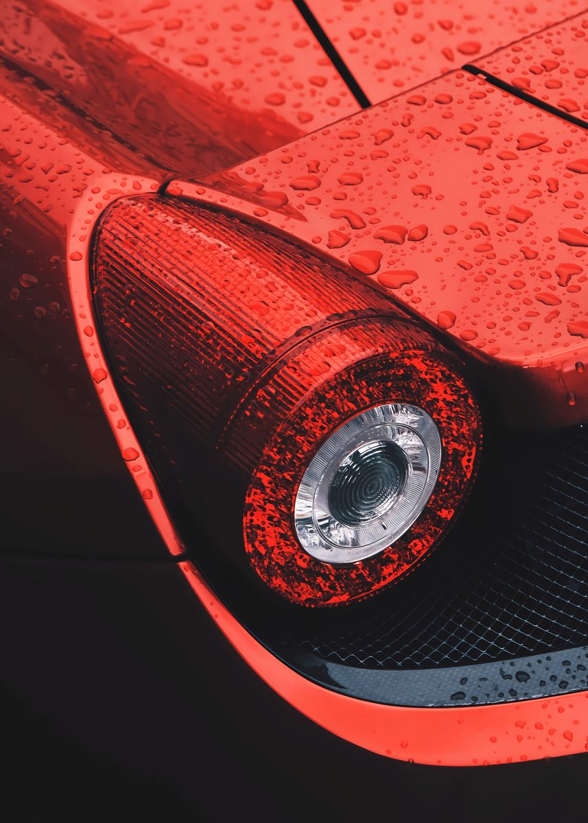 'Red Ferrari 458' Poster by Faissal Thomas | Displate