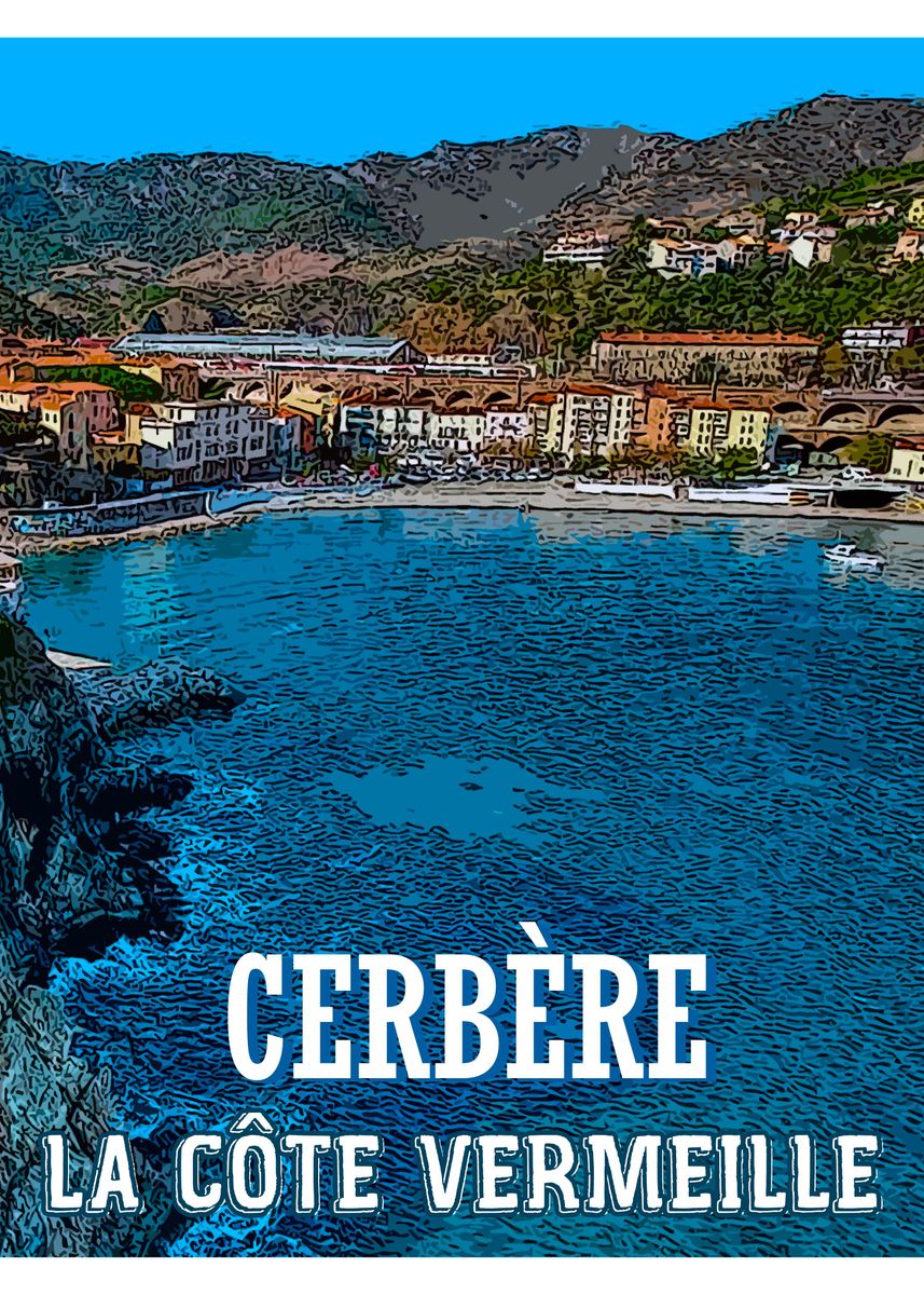 'Cerbere france travel ' Poster, picture, metal print, paint by McPitu ...