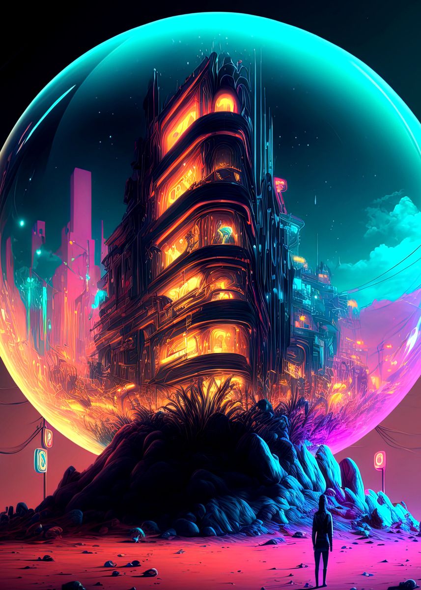 'neon art' Poster, picture, metal print, paint by Day1bun Art | Displate